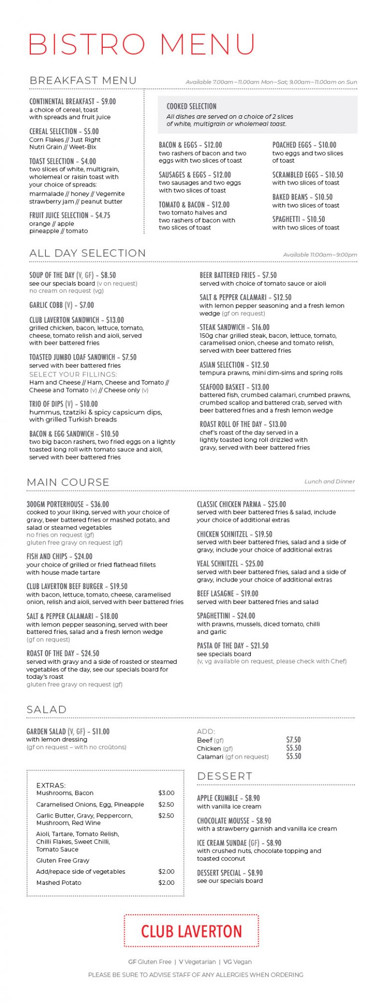 Food & Beverage - Club Laverton